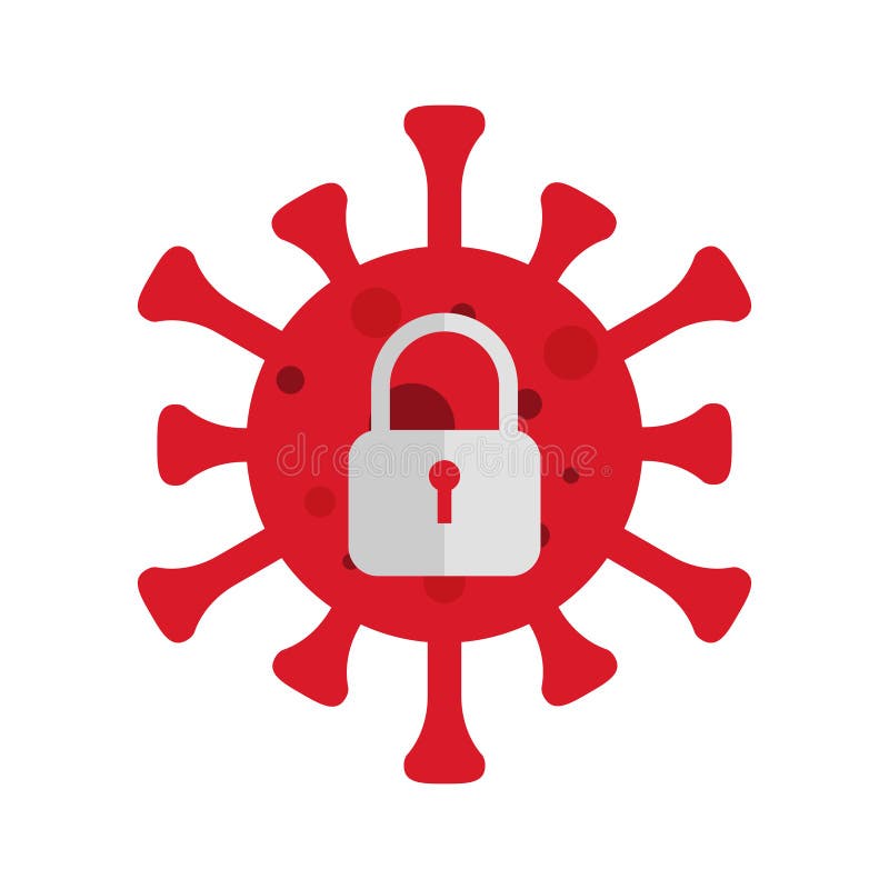 Corona Virus Lock Down Symbol. Lock Down Concept for Virus Outbreak ...