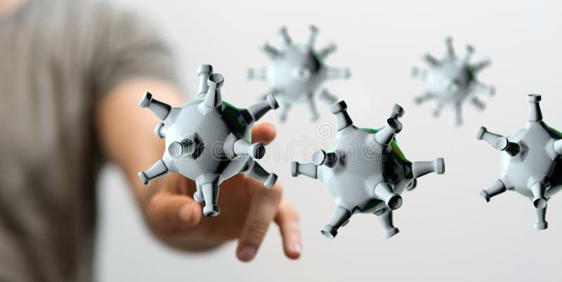 A Corona Virus - Microbiology and Virology Concept - 3d Rendering Stock ...