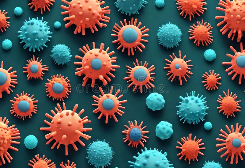 Corona Virus Microorganisms in Abstract Biological Background Stock ...