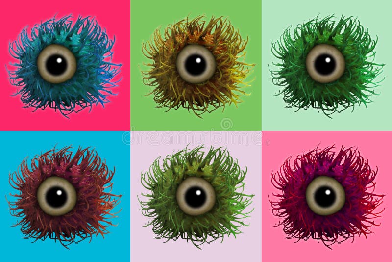 Corona Virus Portrait with Eyes Stock Illustration - Illustration of ...