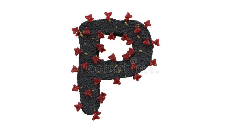 Corona Virus Spiked Typeface Text P Stock Illustration - Illustration ...