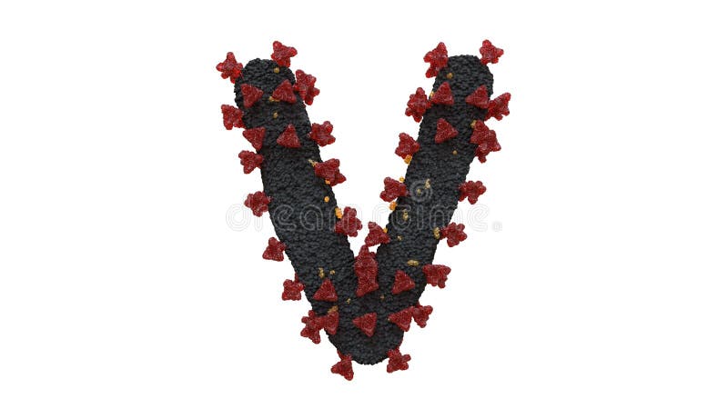Corona Virus Spiked Typeface Text V Stock Illustration - Illustration ...