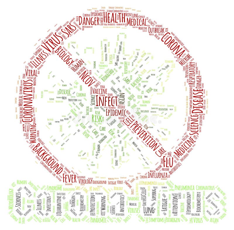 Corona Virus Word Cloud Art Poster Illustration Stock Illustration ...
