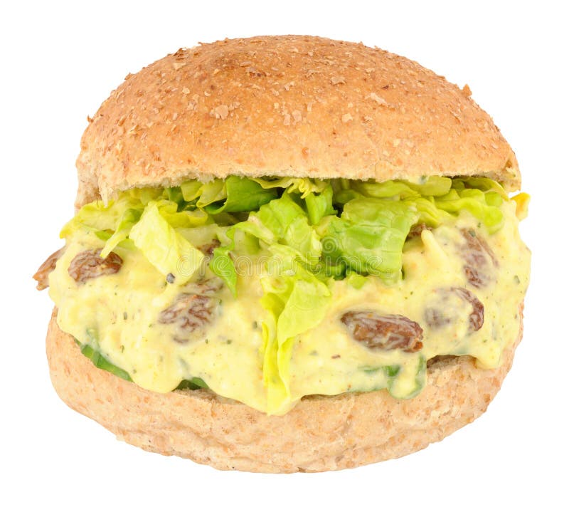 Coronation Chicken Sandwich Roll Stock Photo - Image of coronation ...