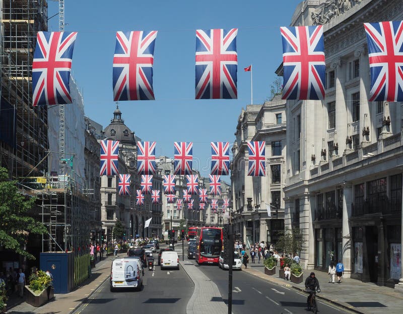 Coronation Flags in Regent Street in London Editorial Photography ...