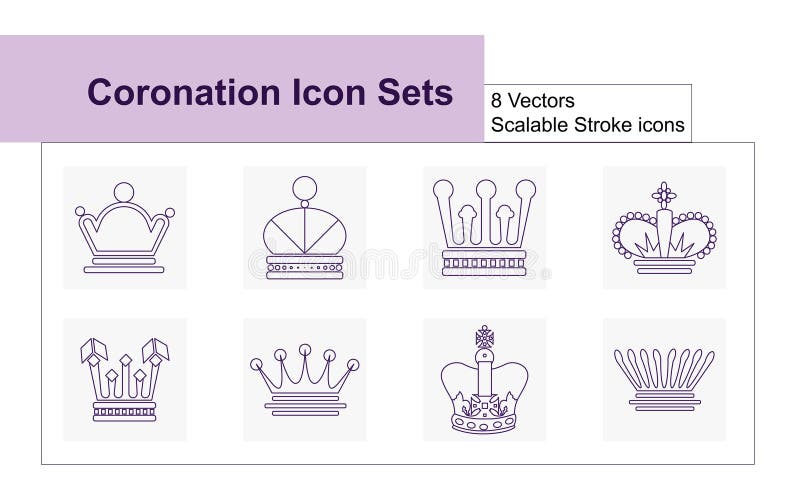 Coronation Single Line Vector Graphic Crown on King or Queen Stock ...