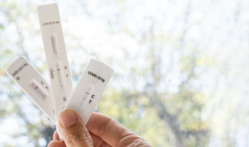 Coronavirus Antigen Test with Various Result. Stock Photo - Image of ...