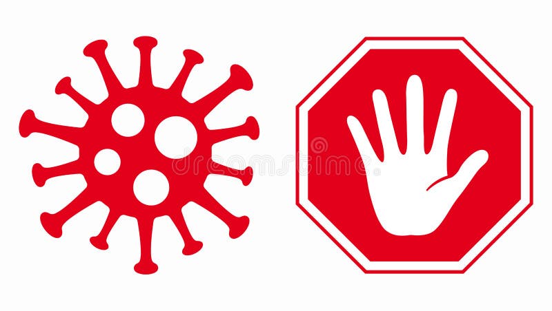 Coronavirus Bacteria No Infection Warning. Vector Illustrtion. Stock ...