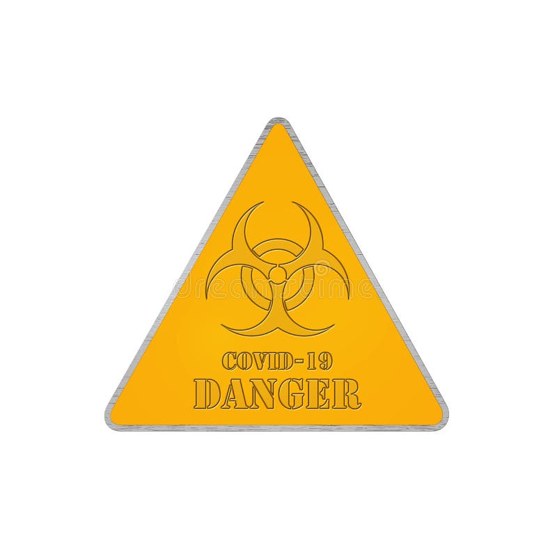 Coronavirus Biohazard Danger Road Sign. Covid-19 Warning 3D Render ...