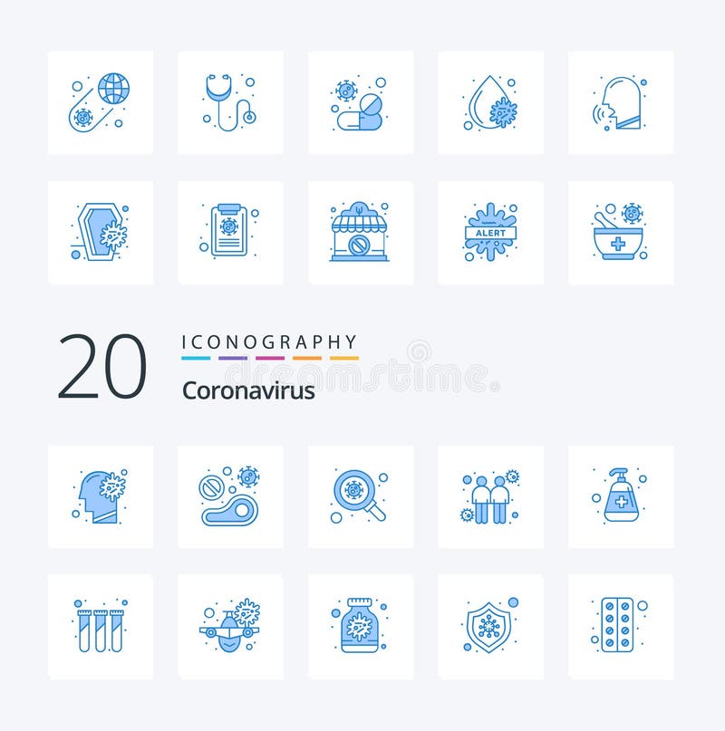 20 Coronavirus Blue Color Icon Pack Like Transmitters Spread Restaurant ...