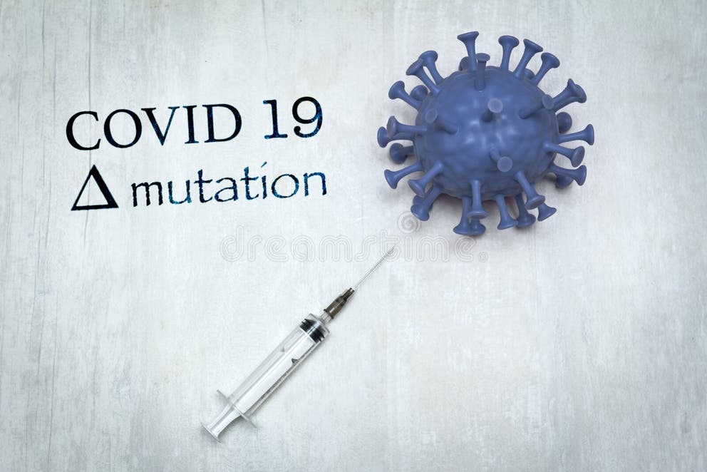 Coronavirus Cell with Delta Sign Stock Photo - Image of caused, biology ...