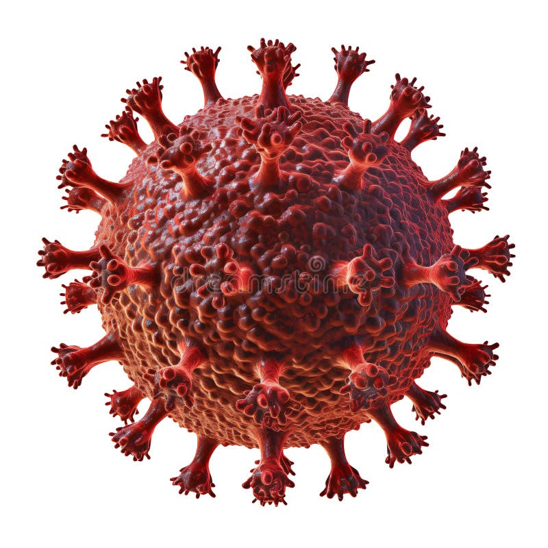 Coronavirus Cell Isolated on White or Transparent Background. Stock ...