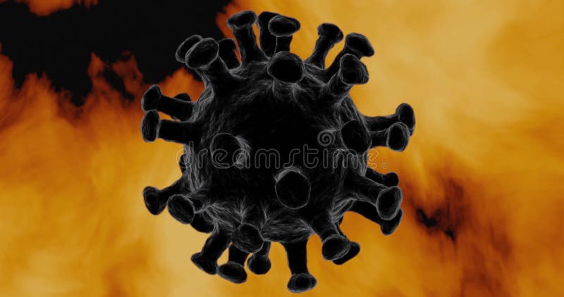 Coronavirus Cells on Fire Background Stock Footage - Video of ...