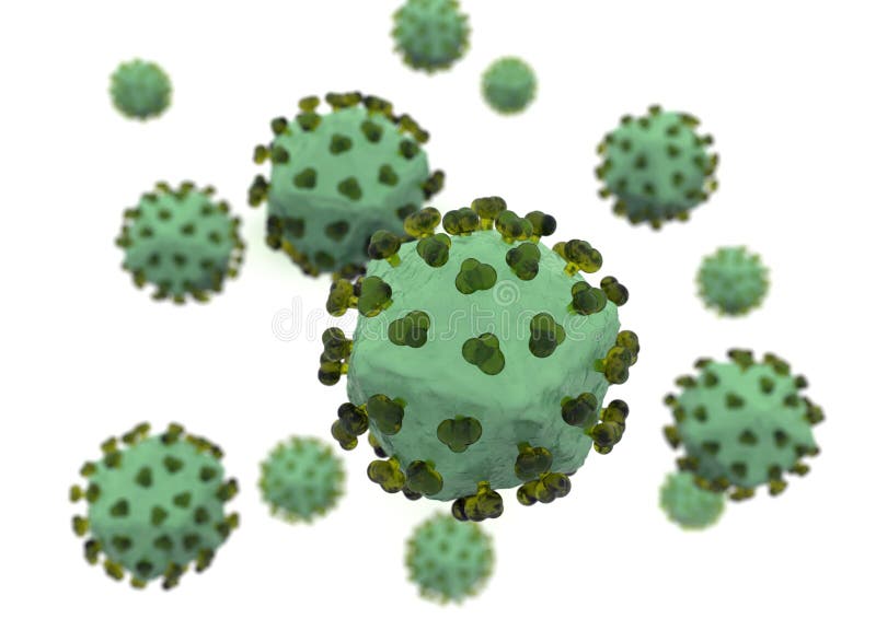 Coronavirus Cells Invading Host Organism Causing Disease Stock ...