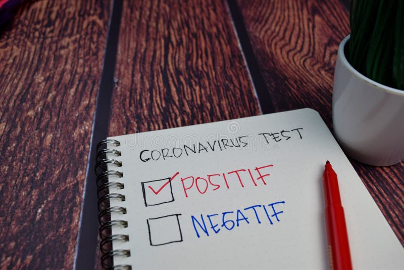 Coronavirus and Check Positive Disease Write on a Book Isolated on ...