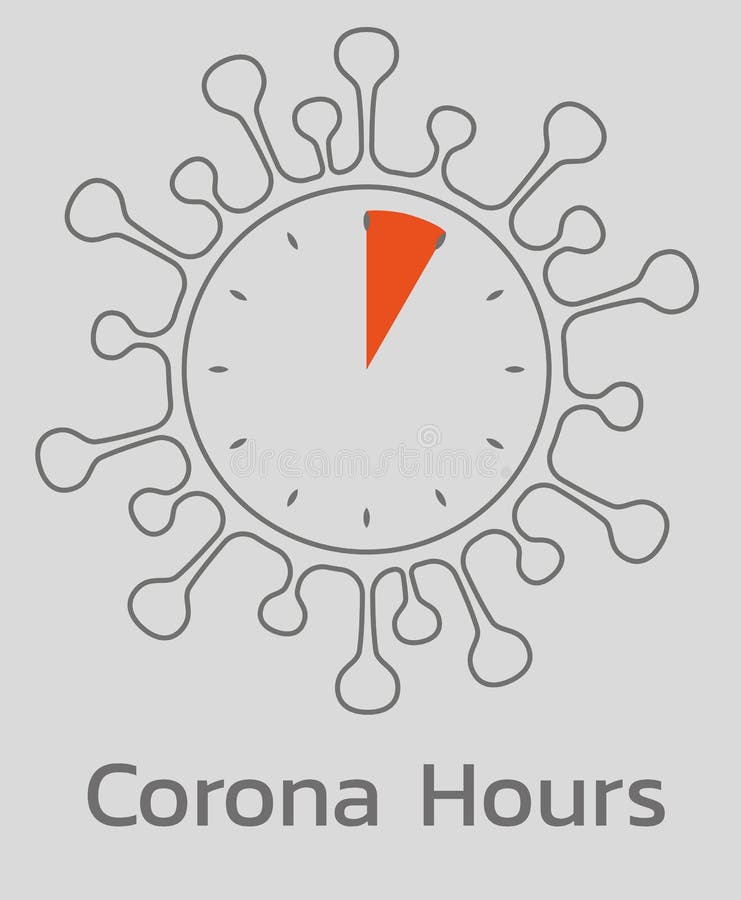 Coronavirus Clock with Highlighted One Hour Stock Vector - Illustration ...