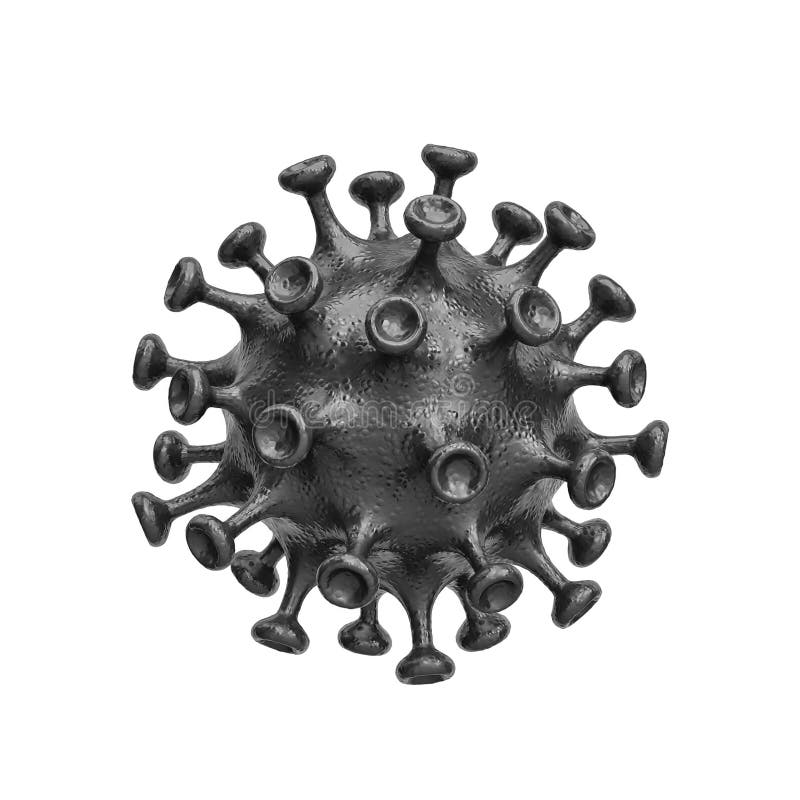 Coronavirus Concept. Black Virus Isolated on White Stock Illustration ...