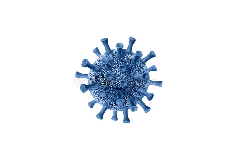 Virus Cell Model Isolated on White Stock Photo - Image of cutout, blue ...