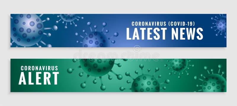 Coronavirus Latest News and Alert Banners Set Stock Vector ...
