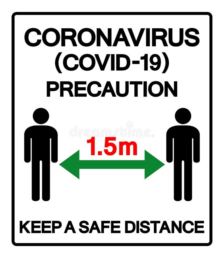 Coronavirus Covid-19 Precaution Keep a Safe Distance Symbol Sign ...