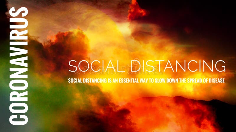 Coronavirus Covid-19 Social Distancing Message in Color Stock ...