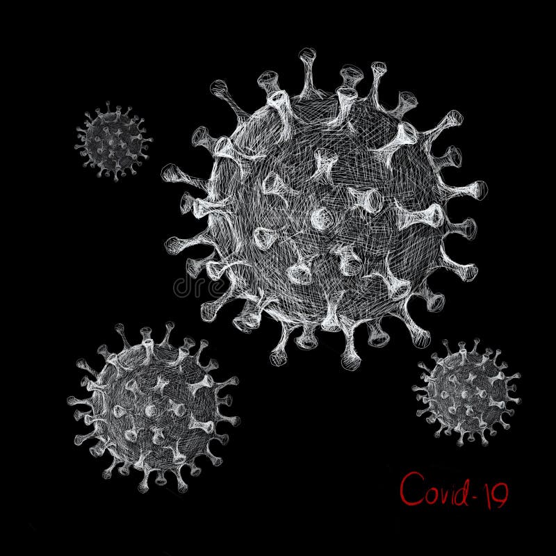 Corona covid-19 drawing stock illustration. Illustration of bacteria ...