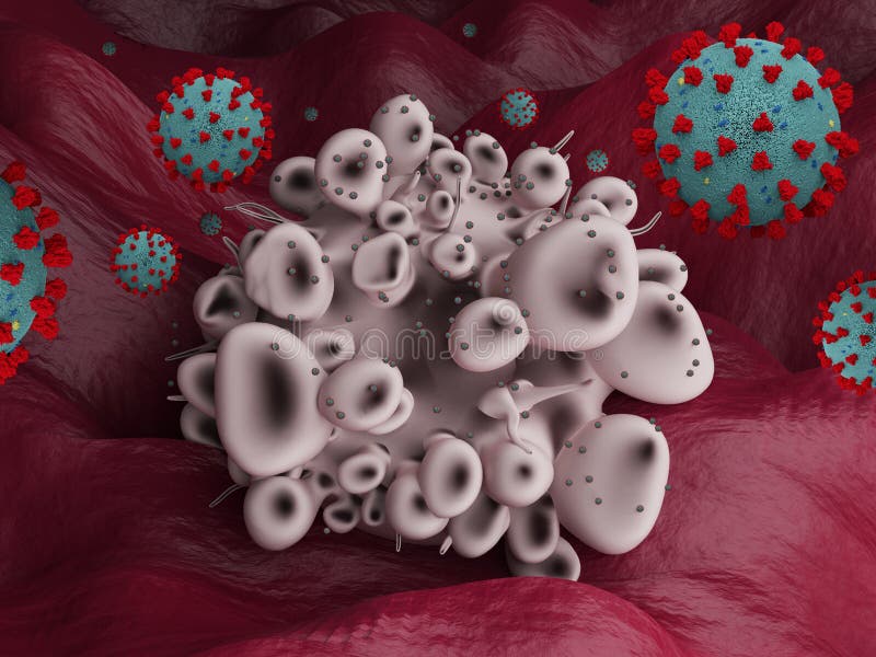Coronavirus Destroying a Cell Stock Illustration - Illustration of ...