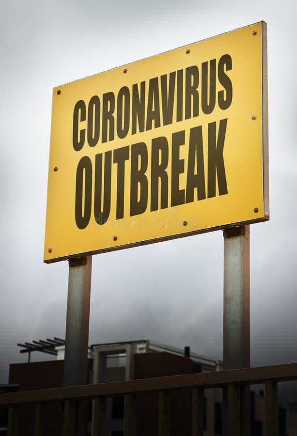 Coronavirus Disease Outbreak Yellow Warning Sign Stock Photo - Image of ...