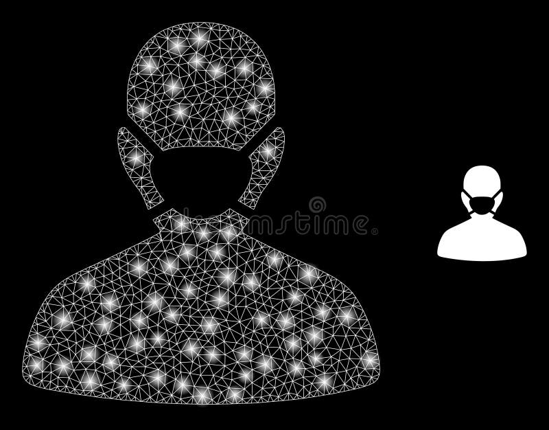 Coronavirus Face Mask - Bright Web Mesh with Glare Spots Stock Vector ...