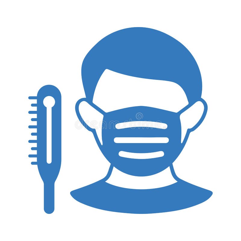 Coronavirus, Fever, Temperature Icon. Blue Color Design Stock Vector ...
