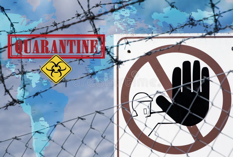 Coronavirus Global Fight Concept - Quarantine Area - No Entry Stock ...