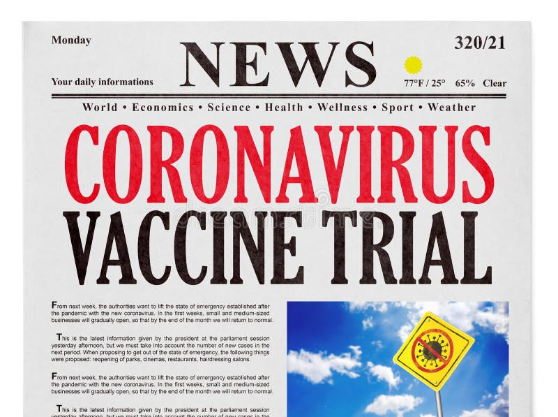 Coronavirus Vaccine Headline Stock Image - Image of magazine ...
