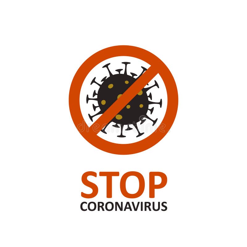 Coronavirus Icon with Red Prohibit Sign. Stop Coronavirus Stock Vector ...