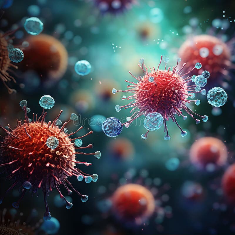 Microscope Virus Close Up. Created with Generative AI Stock Photo ...