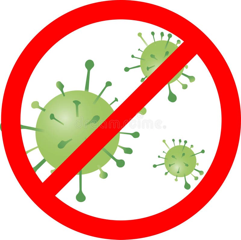 Coronavirus Infection Warning Sign Illustration on a White Background ...