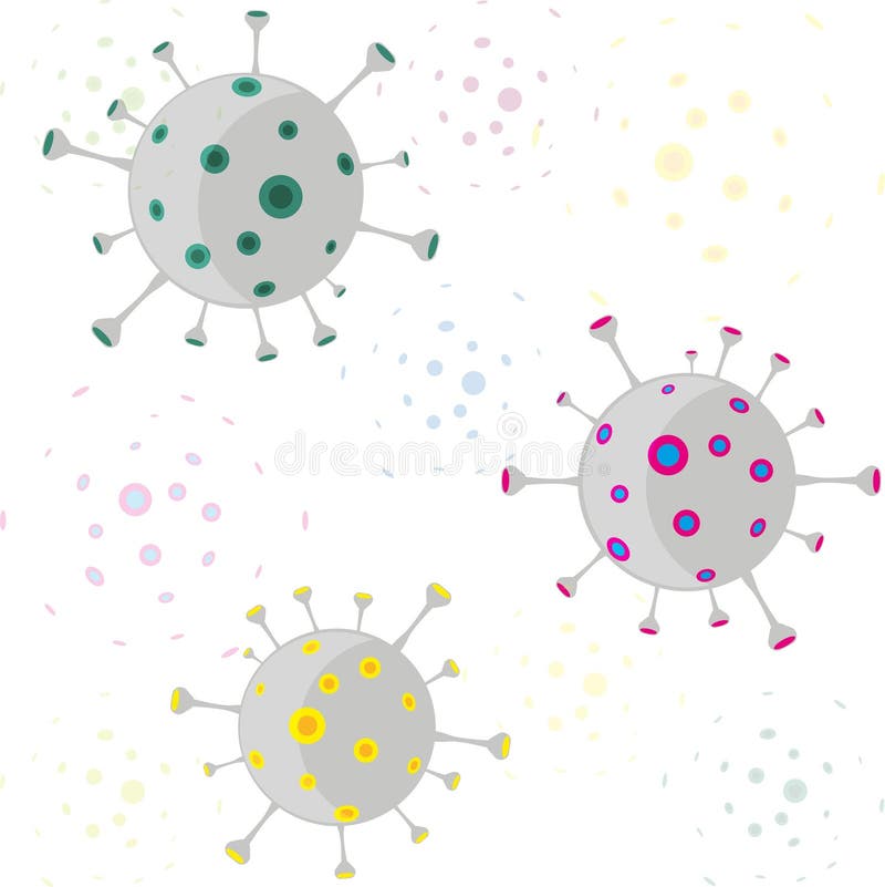 Coronavirus and Influenza Virus.Virus Vectors Icon. White Background ...