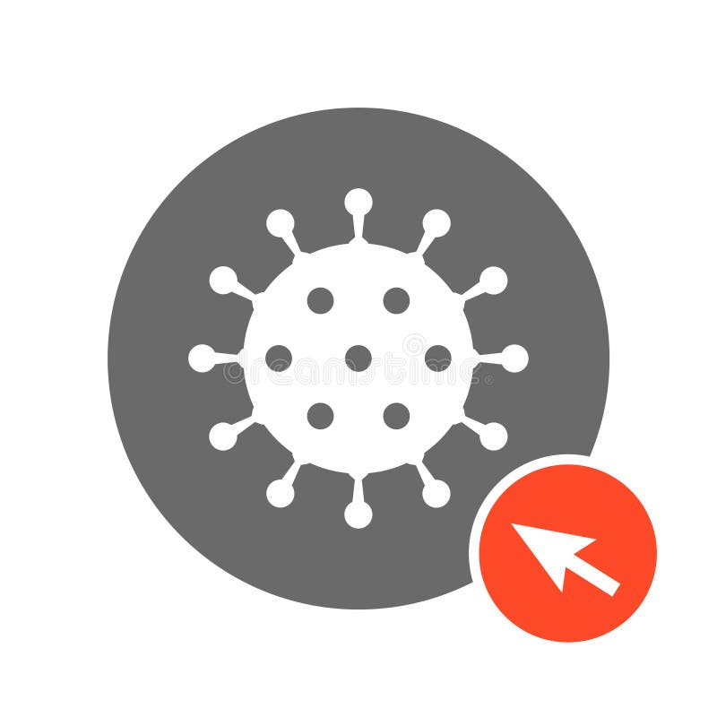 Coronavirus Information Online - Red Arrow and Grey Button Stock ...