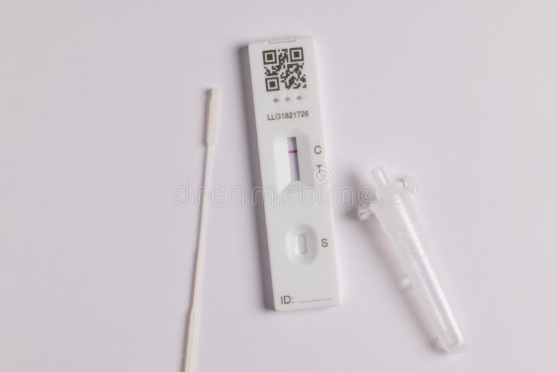 Coronavirus Lateral Flow Self Test Kit on White Background Showing ...