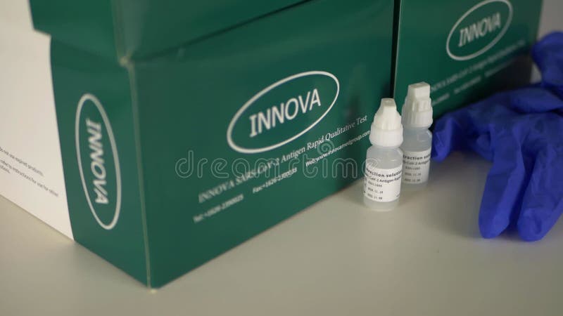 Coronavirus Lateral Flow Test Box with Extraction Fluid Bottles and Ppe ...