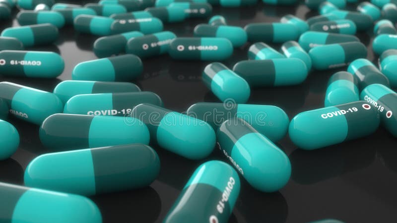 Coronavirus Medicine Capsules Stock Illustration - Illustration of ...