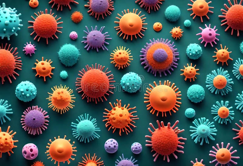 Coronavirus Microorganisms: Intricate 3D Rendered Bacterial Landscape ...