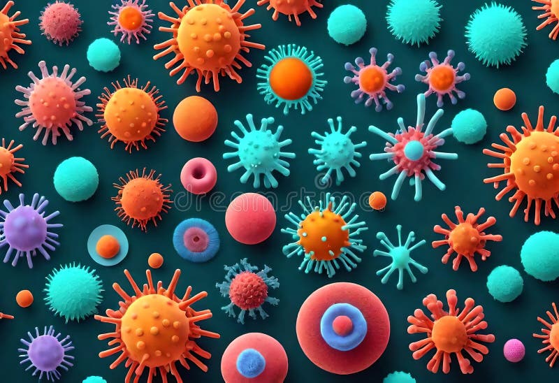 Coronavirus Microorganisms: Intricate 3D Rendered Bacterial Landscape ...