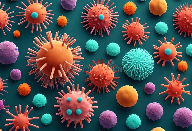 Coronavirus Microorganisms: Intricate 3D Rendered Bacterial Landscape ...