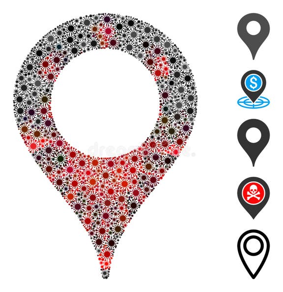 Coronavirus Mosaic Map Marker Icon Stock Illustration - Illustration of ...