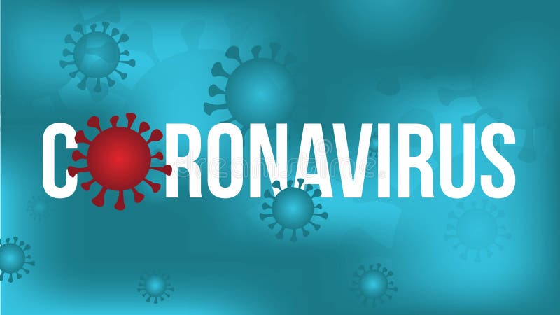 Coronavirus Name Banner with Blue Background Illustration Stock ...