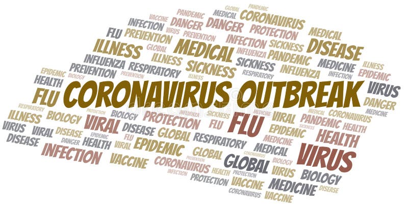 Coronavirus Outbreak Word Cloud on White Background Stock Illustration ...