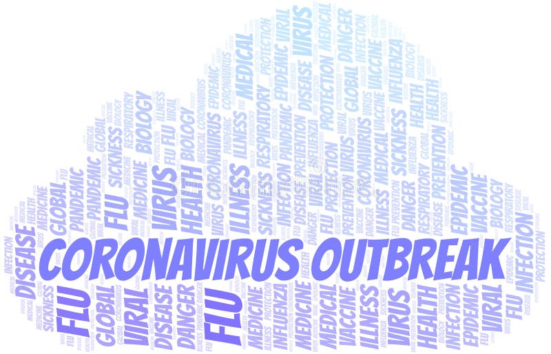 Coronavirus Outbreak Word Cloud on White Background Stock Illustration ...