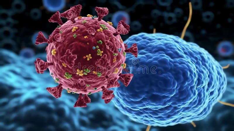 AI Coronavirus Particle Infects Human Cell Stock Footage - Video of ...