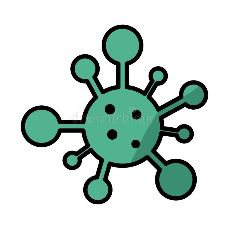 Coronavirus Particle Cartoon Character Style with Happy Face Stock ...