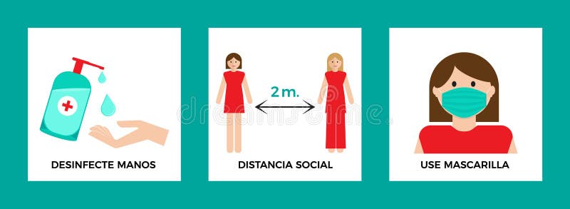 Coronavirus Precaution Tips. Spanish Language Stock Vector ...